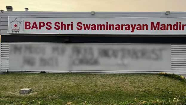 Famous BAPS Hindu temple desecrated in Canada; Anti-India graffiti ... Famous BAPS Hindu temple desecrated in Canada; Anti-India graffiti ...